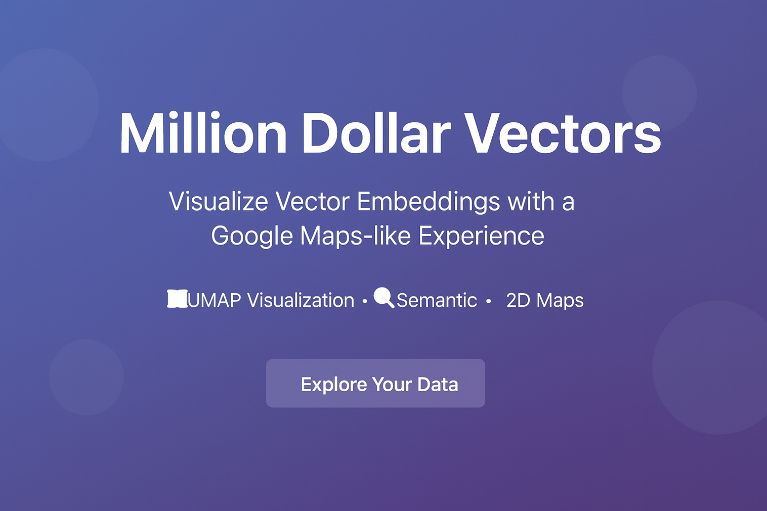 Million Dollar Vectors - Visualize High-Dimensional Data as Interactive ...